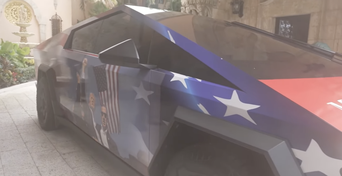 Así luce el Cybertruck personalizada que le regalaron a Donald Trump