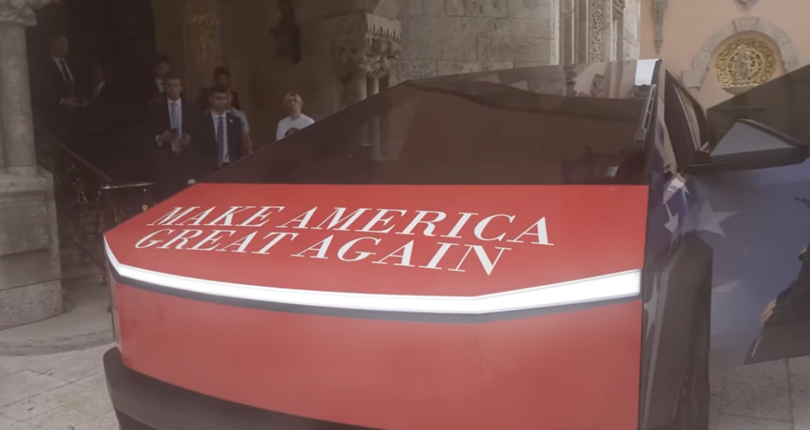 Así luce el Cybertruck personalizada que le regalaron a Donald Trump
