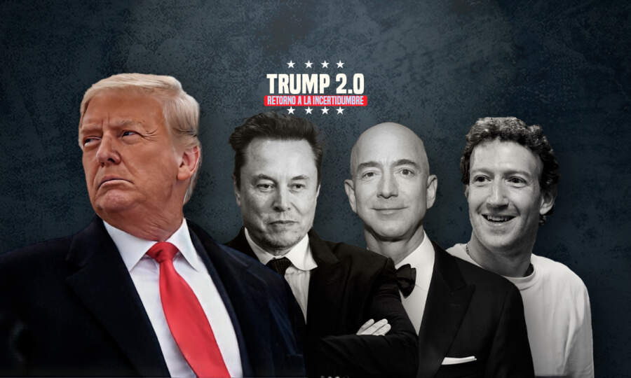 Donald Trump y sus "nuevos" tres amigos; Elon Musk, Jeff Bezos y Mark Zuckerberg, una historia ...