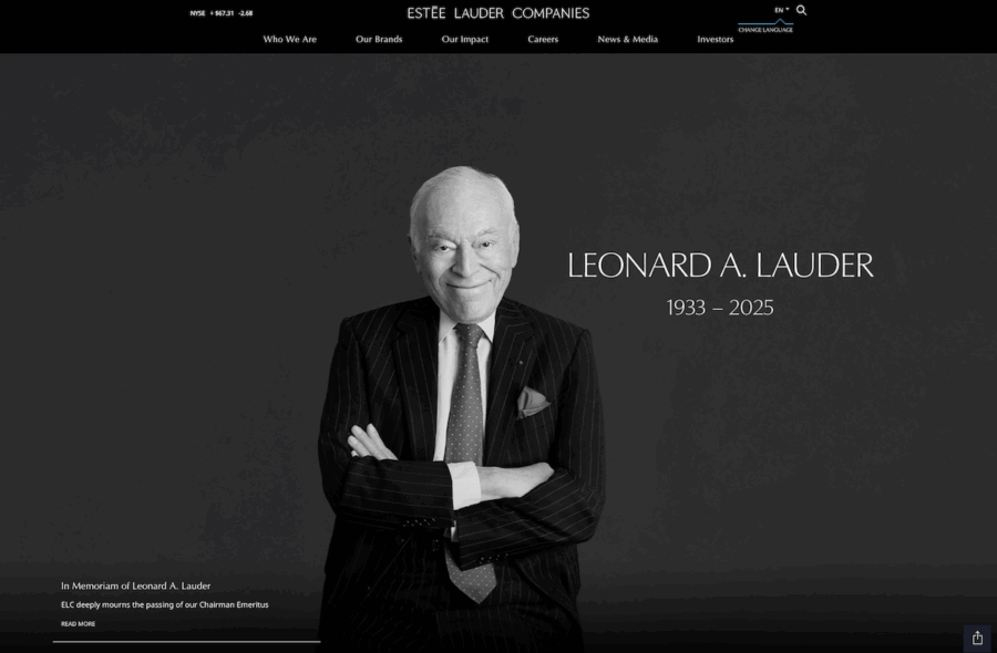 Leonard Lauder, heredero del imperio Estée Lauder, fallece a los 92 años